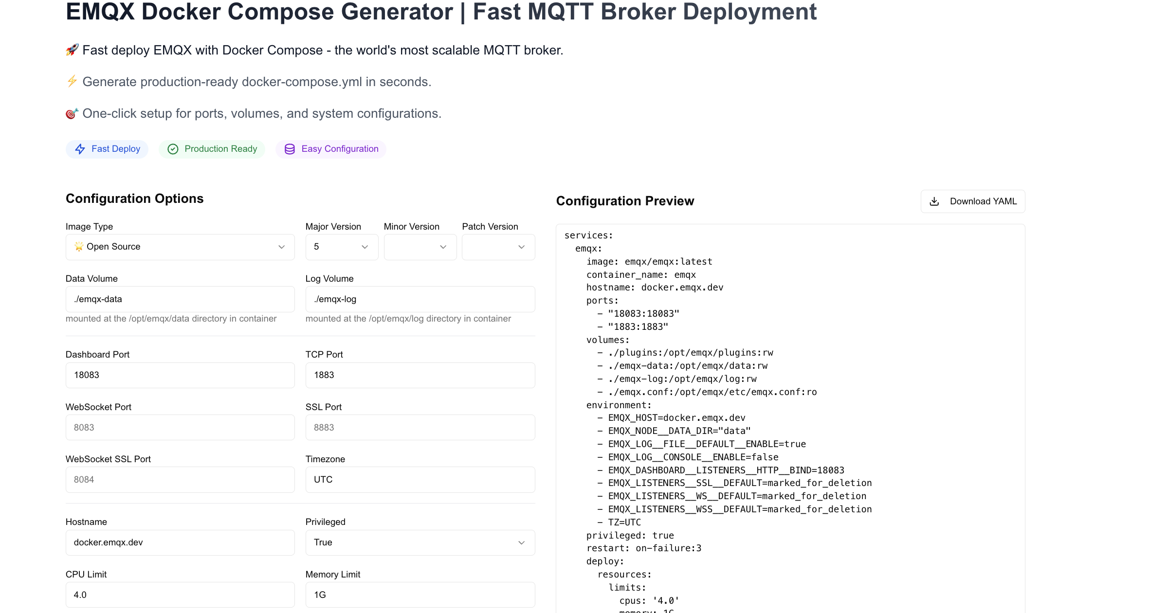 Fast Deploy Emqx With Docker Docker Compose Generator 5094